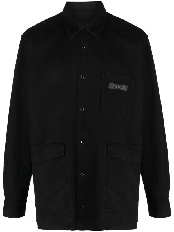 Gcds Logo-patch Cotton Shirt