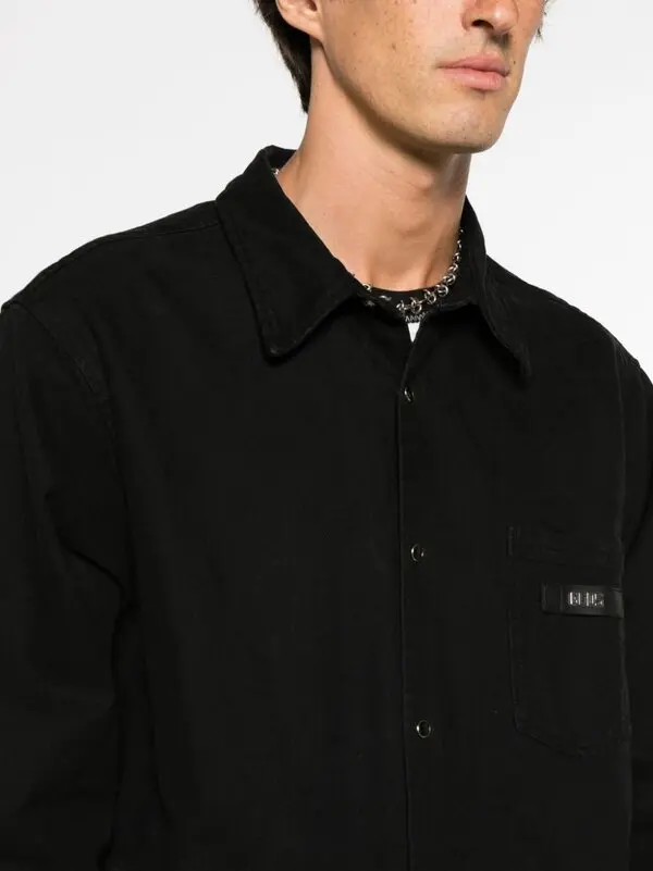 Gcds Logo-patch Cotton Shirt