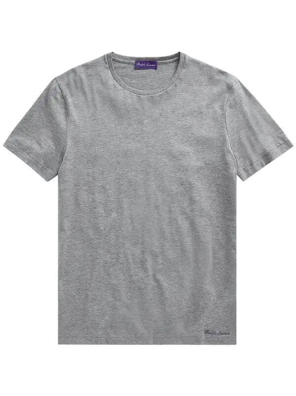 Ralph Lauren Purple Label Logo-embroidered Cotton T-shirt - Grey
