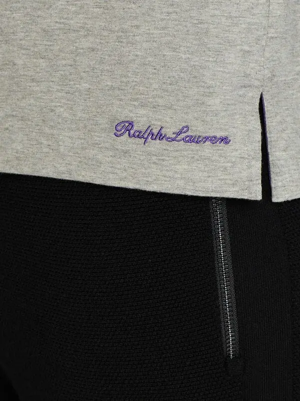 Ralph Lauren Purple Label Logo-embroidered Cotton T-shirt - Grey
