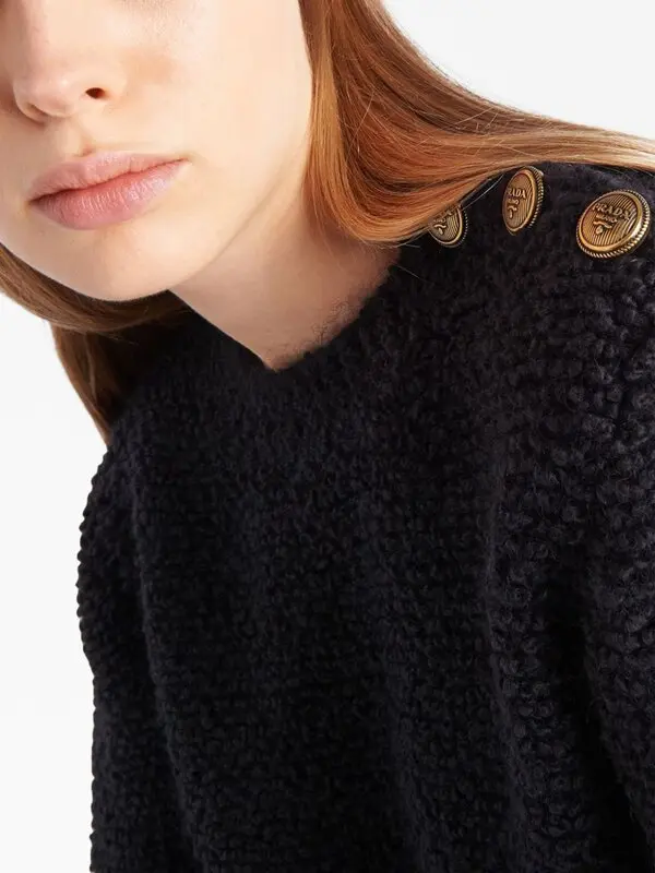 Prada Triangle-logo Bouclé Jumper