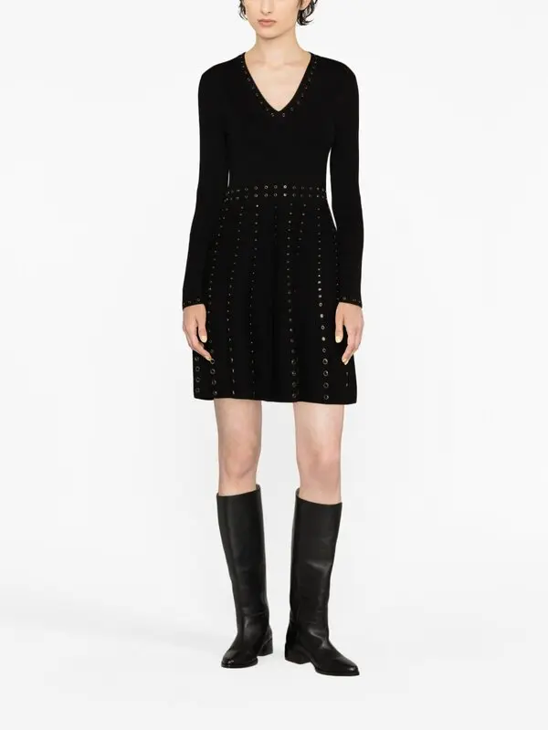 Twinset Stud-Detail Mini Dress In Black - 80% Off | Editorialist