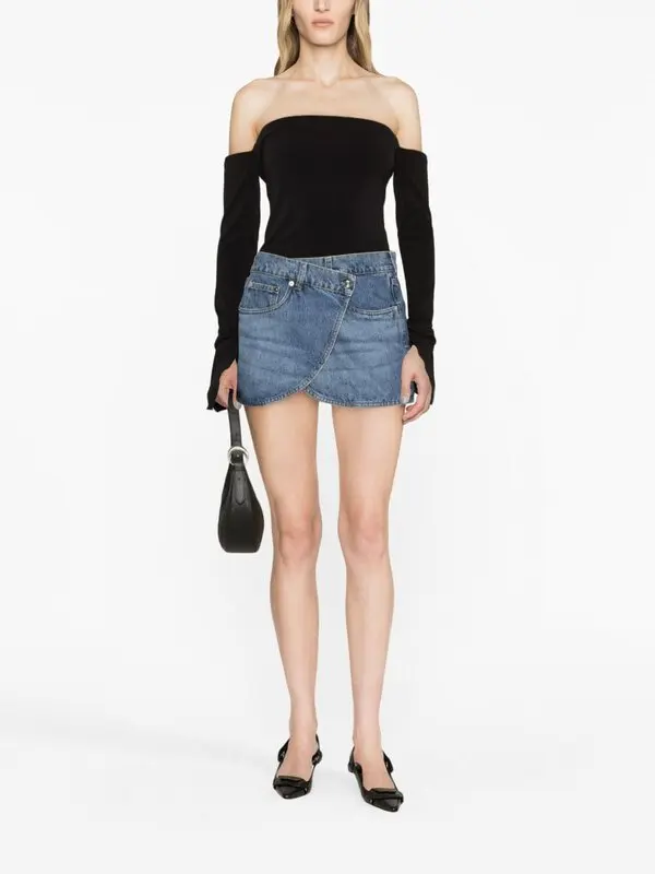 Coperni Wrap Denim Miniskirt - Blue