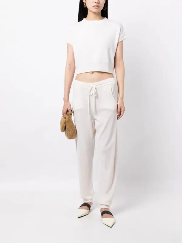 TEDDY CASHMERE Genova Cropped Cashmere Jumper - White