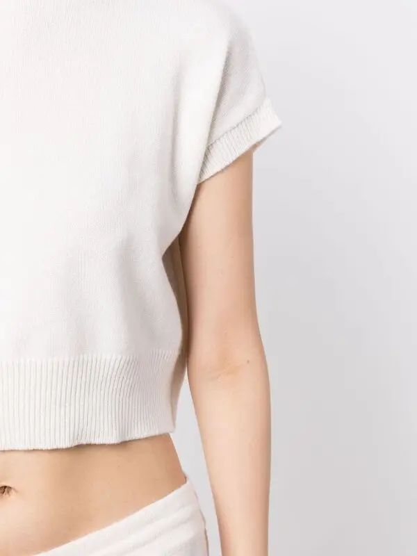 TEDDY CASHMERE Genova Cropped Cashmere Jumper - White