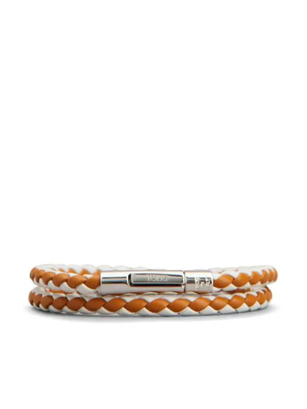 TOD'S Two-tone Weave Wrap Bracelet - White