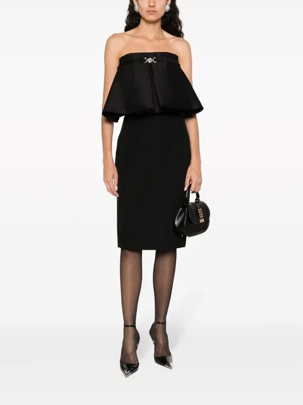 Versace Wool-blend Pencil Midi Skirt - Black
