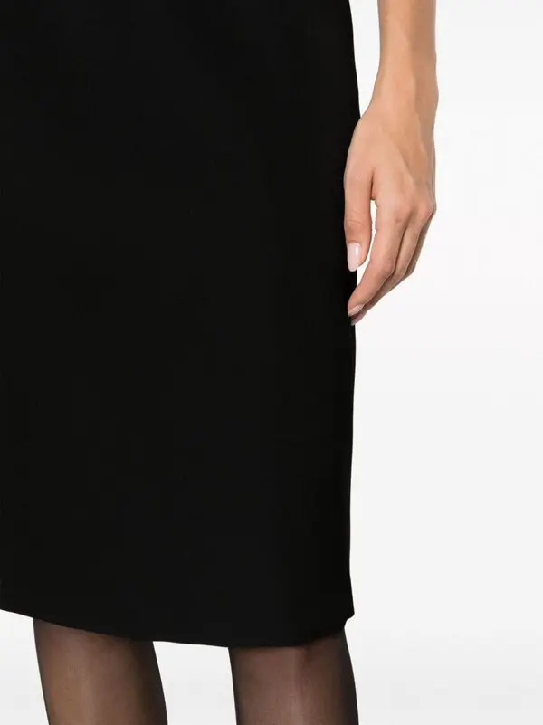 Versace Wool-blend Pencil Midi Skirt - Black