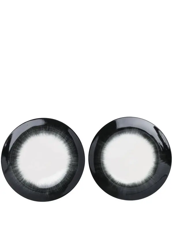 ANN DEMEULEMEESTER Set Of 2 Two-tone Plates - Black