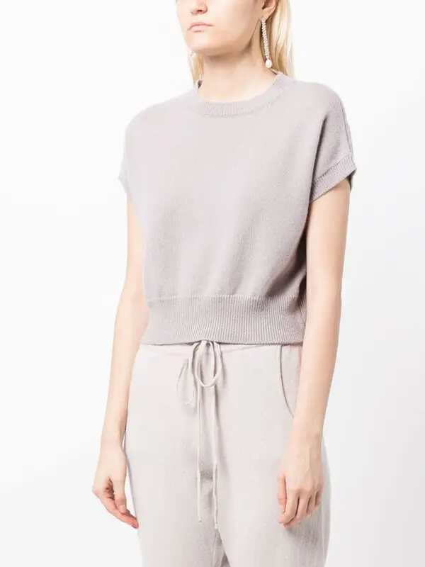TEDDY CASHMERE Genova Sleeveless Cropped Jumper - Grey