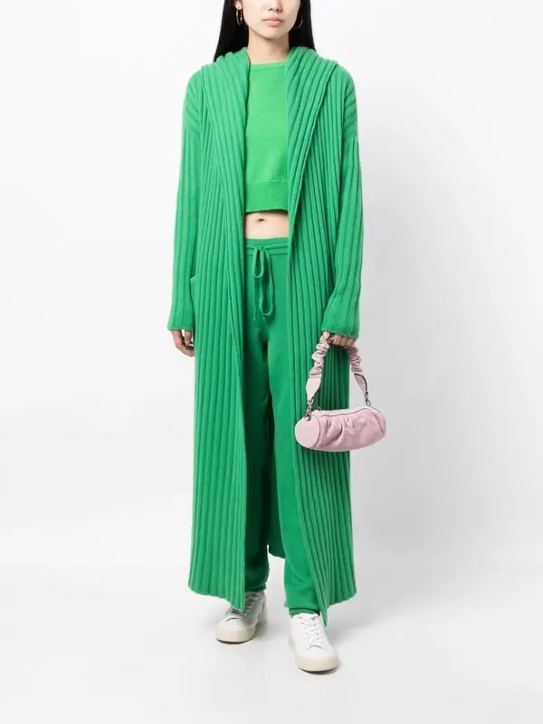 TEDDY CASHMERE Amalfi Rib-knit Cashmere Cardigan - Green