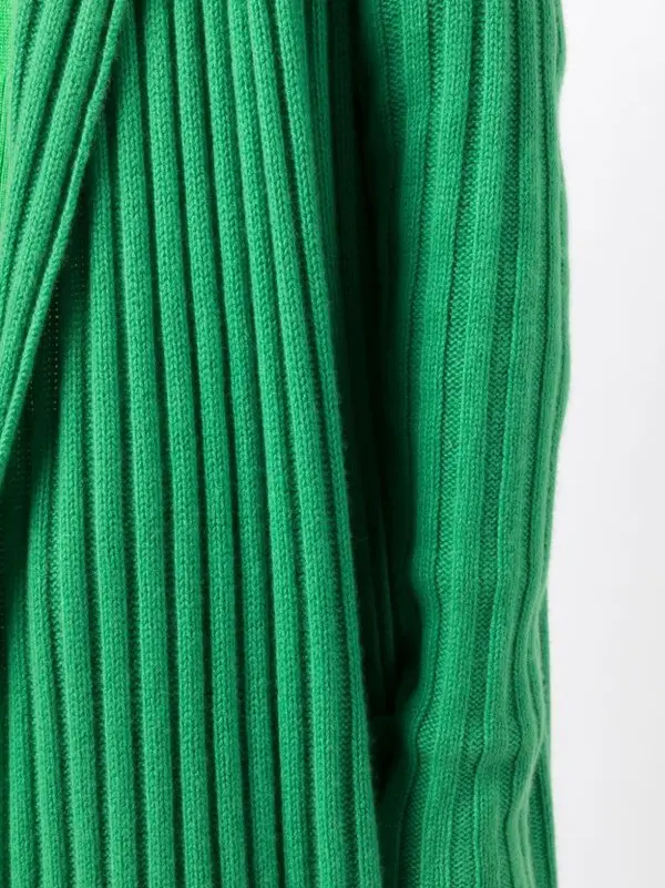 TEDDY CASHMERE Amalfi Rib-knit Cashmere Cardigan - Green