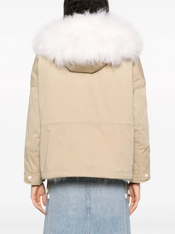 YVES SALOMON Reversible Hooded Cropped Parka