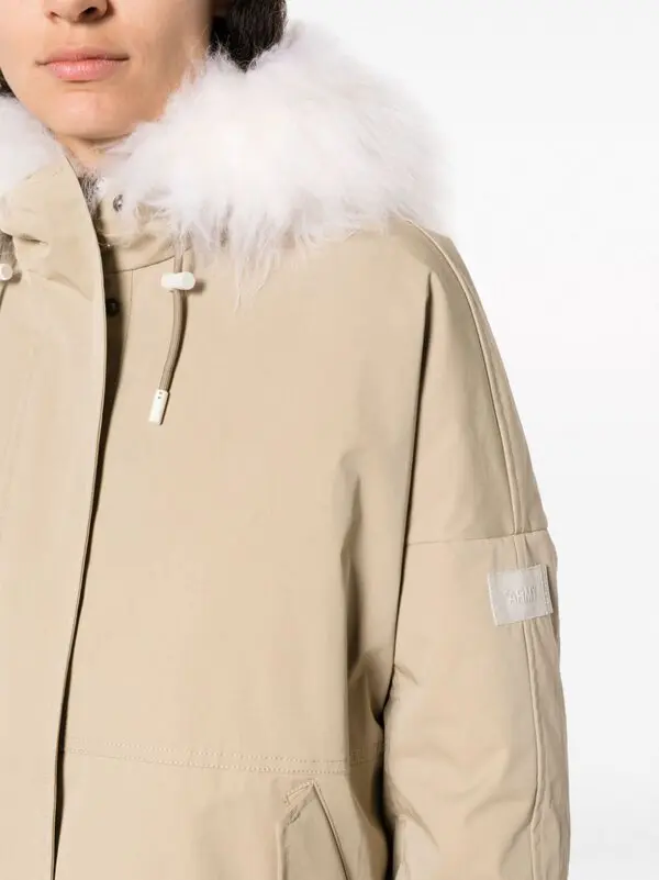 YVES SALOMON Reversible Hooded Cropped Parka