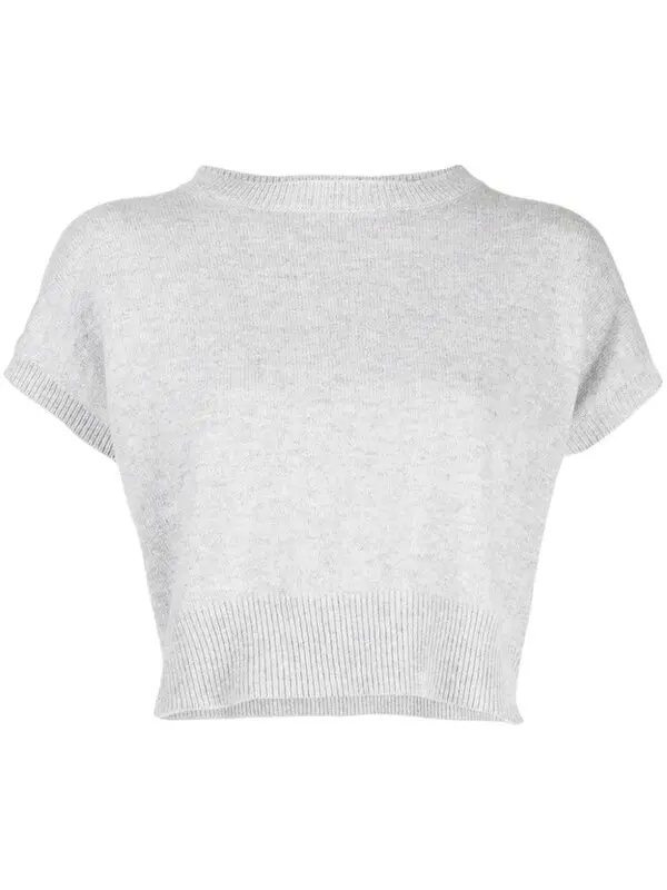 TEDDY CASHMERE Genova Sleeveless Cropped Jumper - Grey