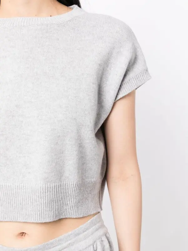 TEDDY CASHMERE Genova Sleeveless Cropped Jumper - Grey
