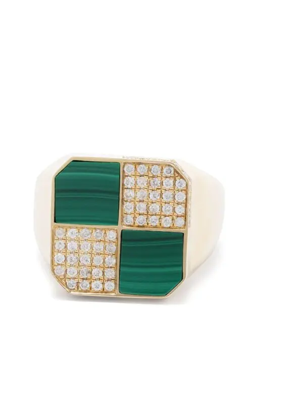 Yvonne Léon Petit Damier Signet Ring