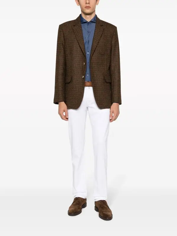 Canali Spread-collar Cotton-blend Shirt