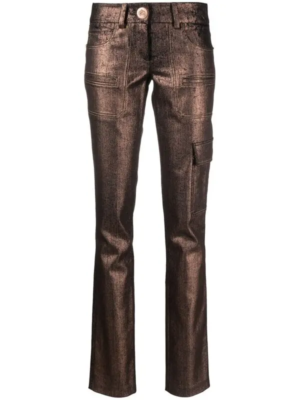 GENNY Metallic Straight-leg Trousers