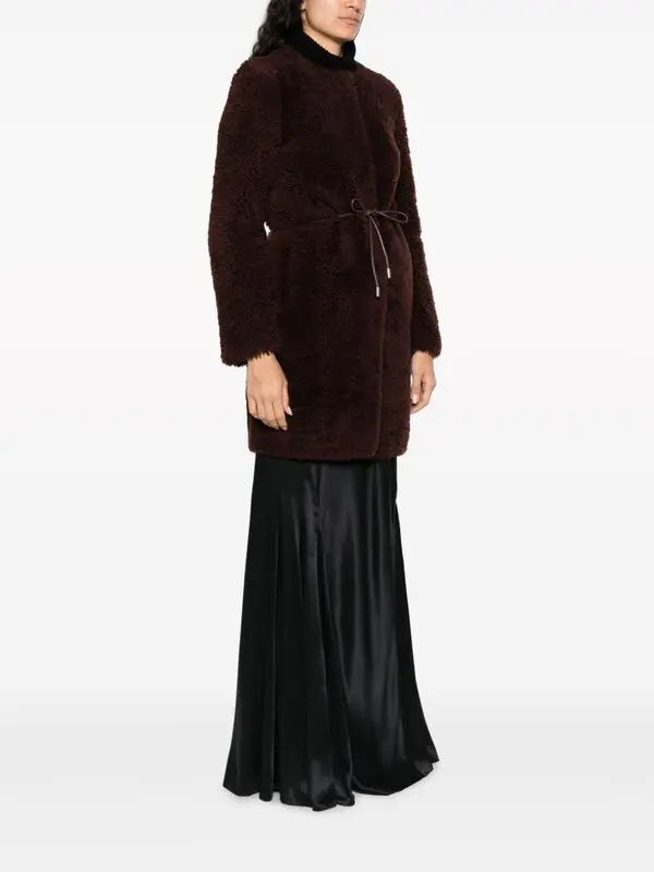 YVES SALOMON Belted Shearling Coat