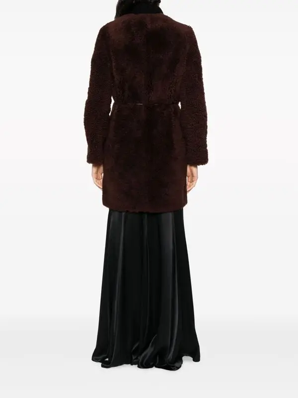 YVES SALOMON Belted Shearling Coat