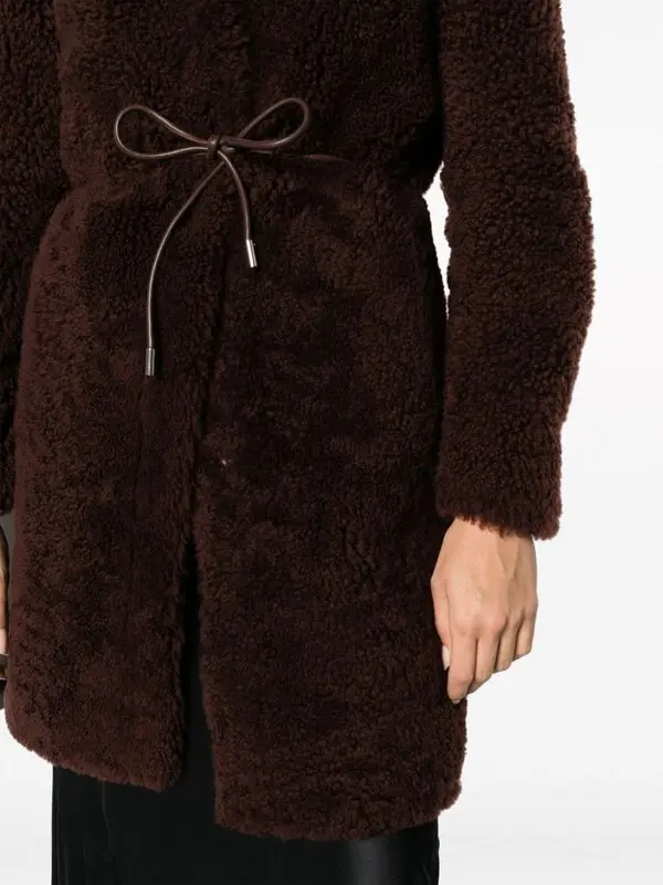 YVES SALOMON Belted Shearling Coat