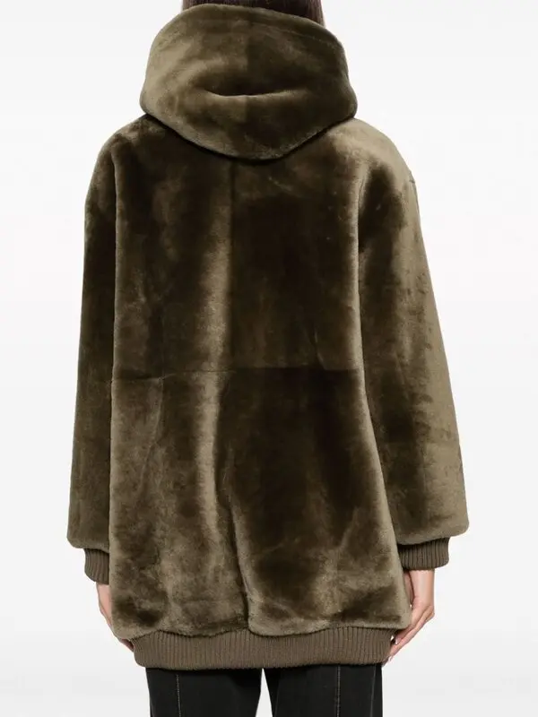YVES SALOMON Hooded Shearling Coat