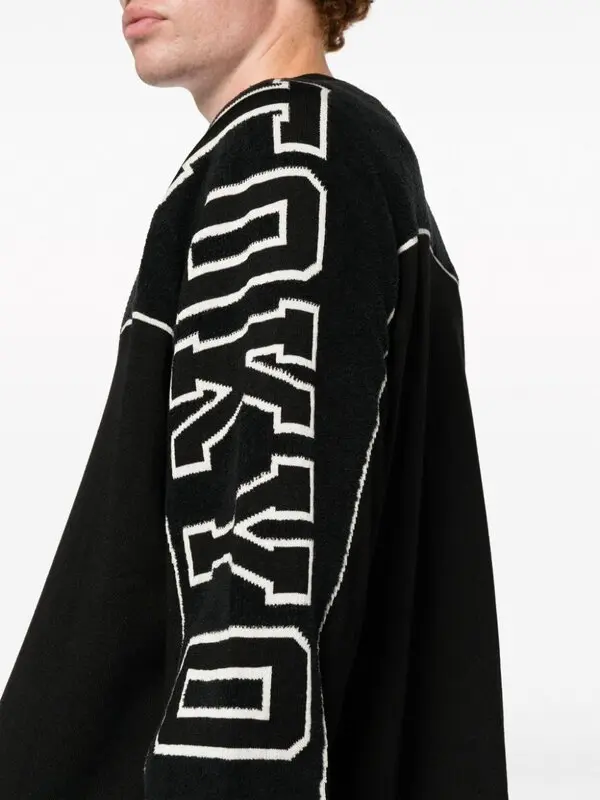 Y3 Intarsia-knit Logo V-neck Cardigan