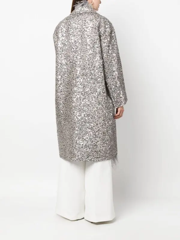 Valentino Garavani Embellished Feather-trim Coat