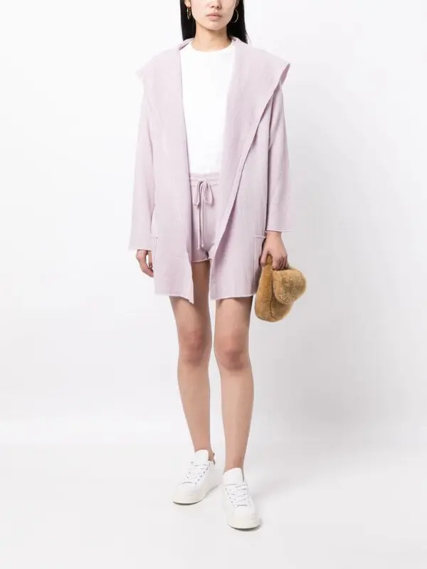 TEDDY CASHMERE Portofino Drawstring Cashmere Shorts - Purple