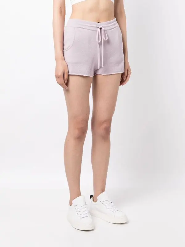 TEDDY CASHMERE Portofino Drawstring Cashmere Shorts - Purple