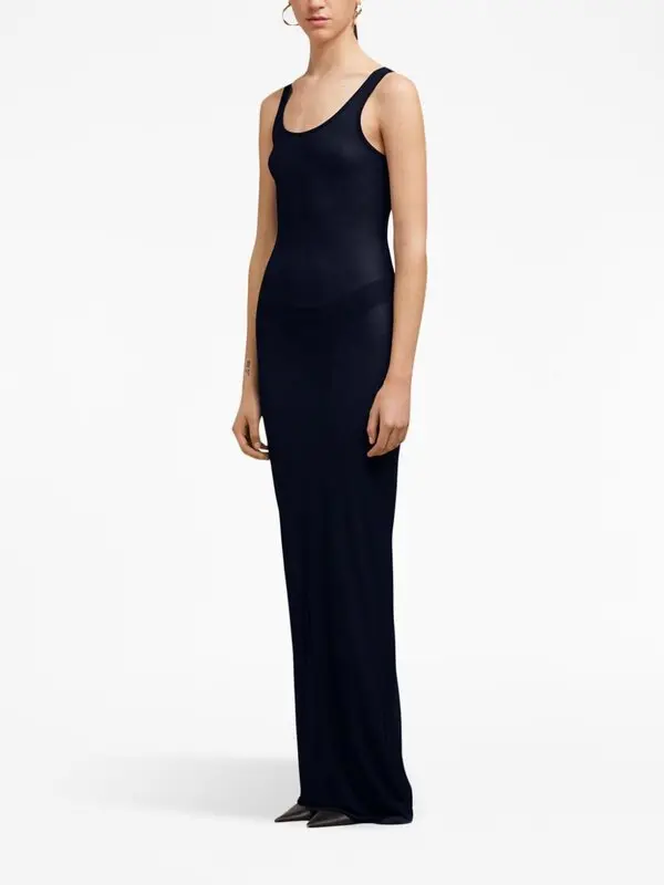 AMI Paris Ribbed Jersey Maxi Dress