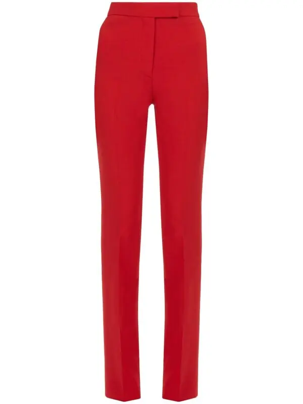 FERRAGAMO Straight-leg Wool Trousers - Red