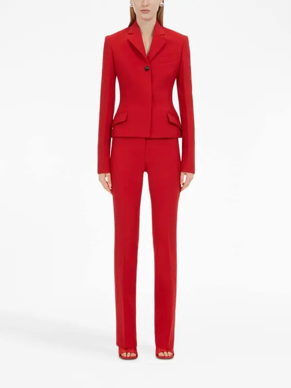 FERRAGAMO Straight-leg Wool Trousers - Red