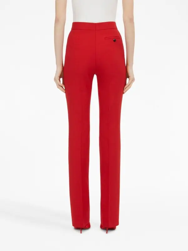FERRAGAMO Straight-leg Wool Trousers - Red