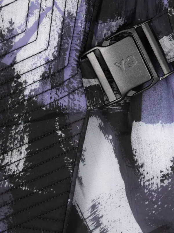 Y3 Abstract-print Quilted Scarf