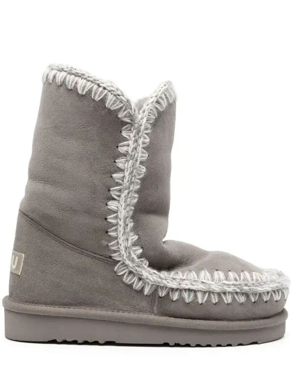 Mou Bold Suede Boots - Grey