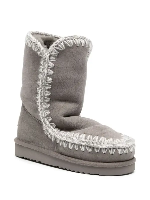 Mou Bold Suede Boots - Grey