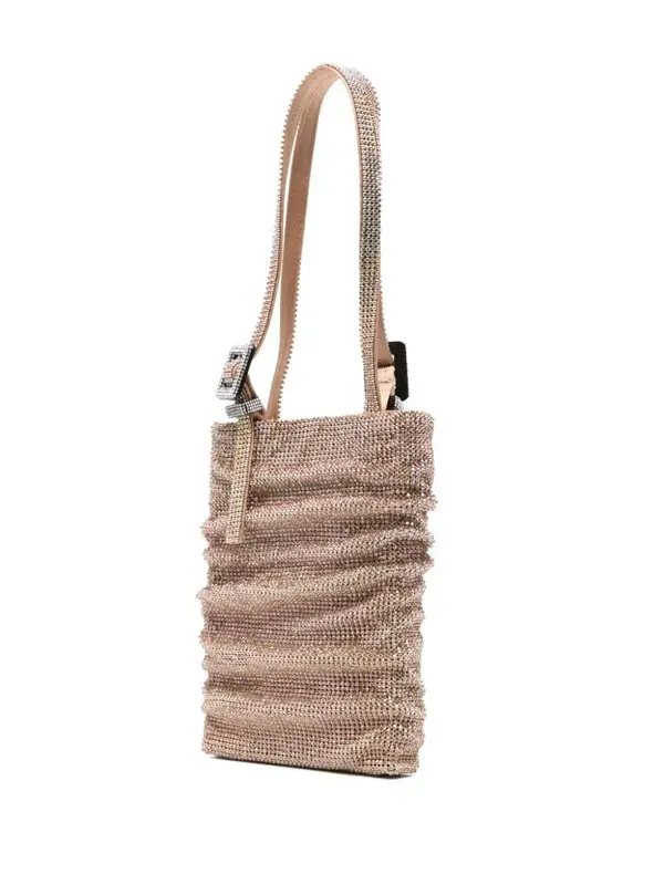 Benedetta Bruzziches Rhinestone-embellished Draped Tote - Gold