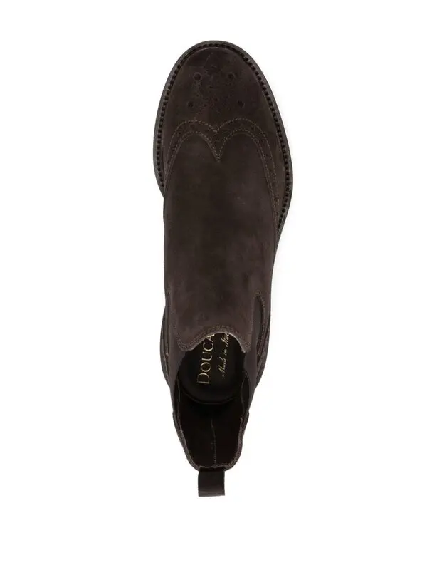 DOUCAL'S Perforated Suede Chelsea Boots