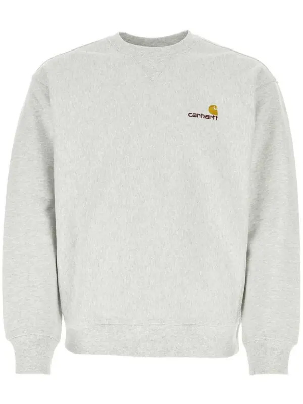 Carhartt Work In Progress American Script Logo-embroidered Sweatshirt - Grey