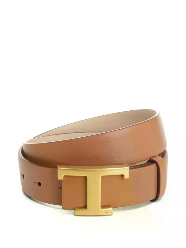 TOD'S T Timeless Reversible Leather Belt - Neutrals