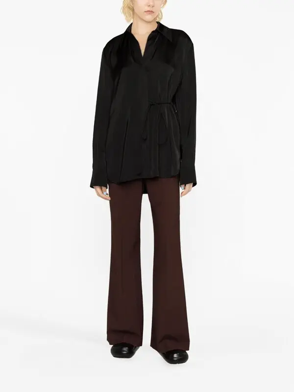 JIL SANDER Tie-fastening Wrap Shirt - Black