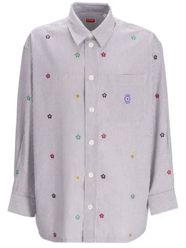 Kenzo Flower-print Cotton Shirt