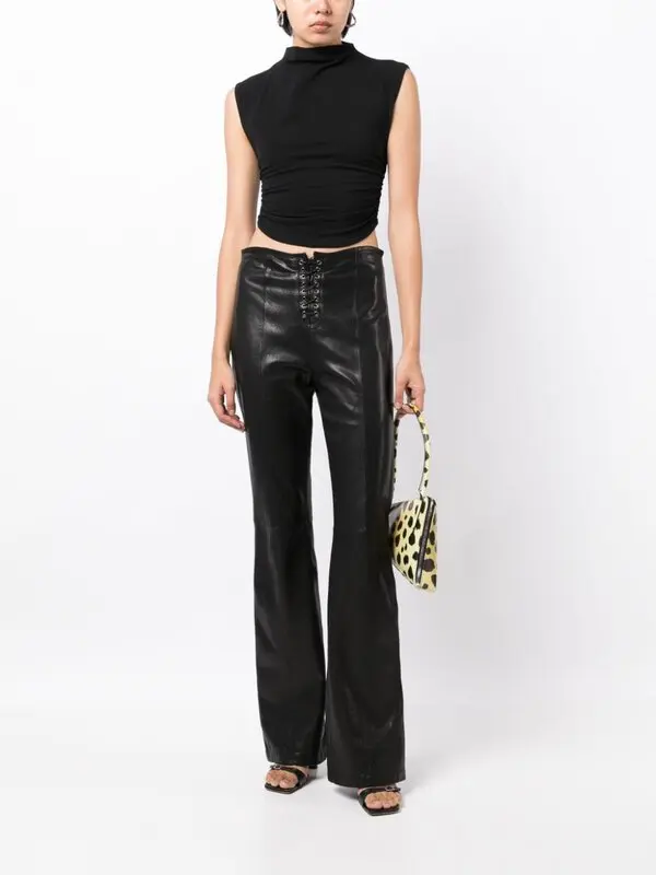 REFORMATION Lindy Stretch-cotton Top - Black