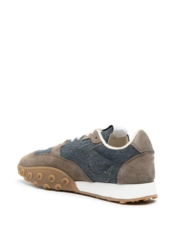 MARINE SERRE Panelled Square Toe Lace Up Sneakers