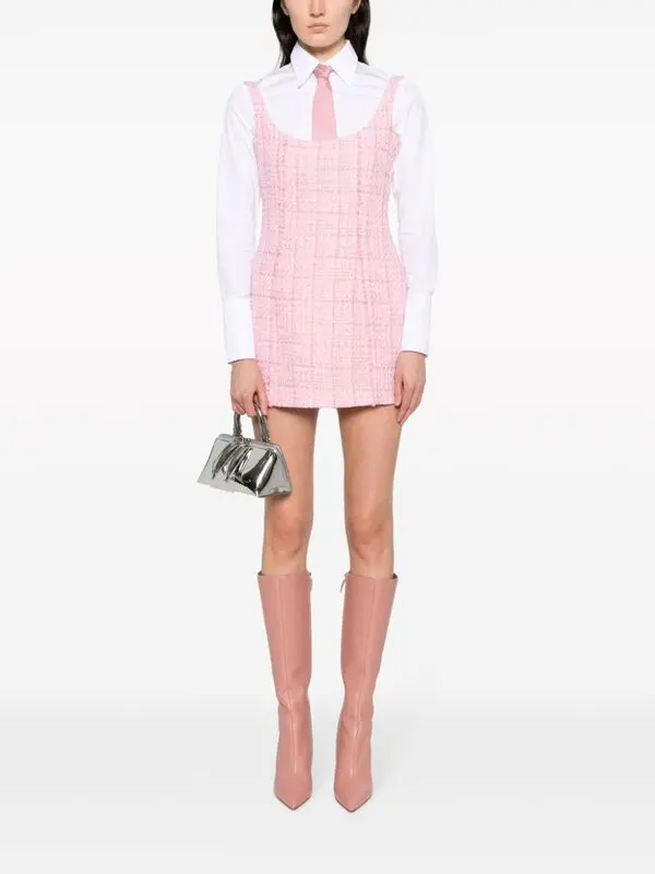 Gcds Backless Tweed Mini Dress