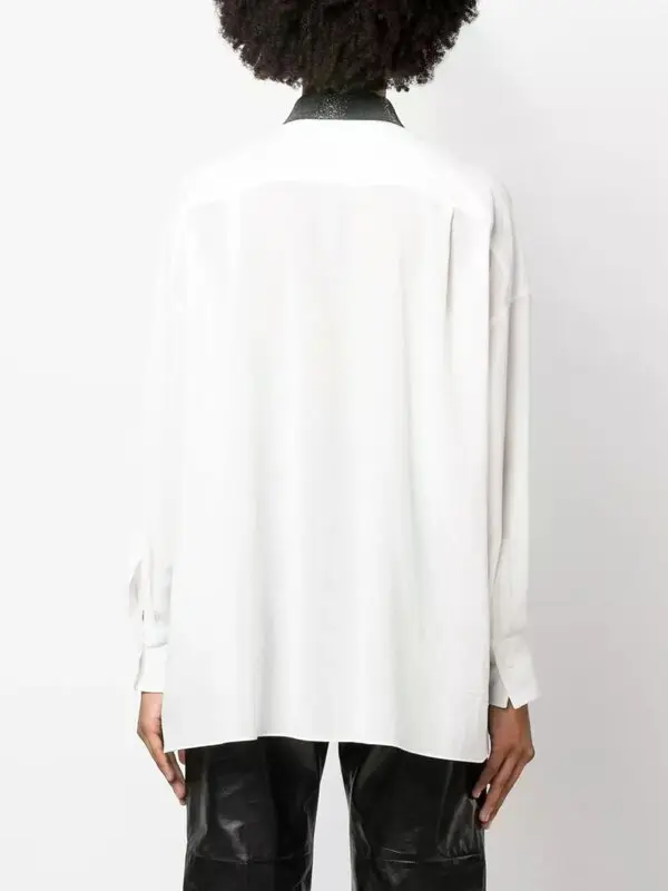 Brunello Cucinelli Monili-collar Cotton Blouse