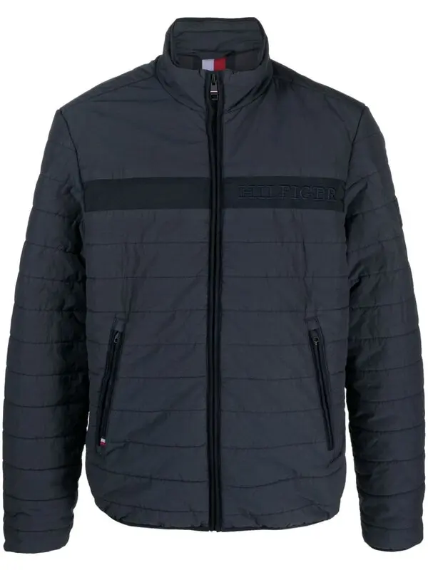Tommy Hilfiger Logo-embroidered Padded Jacket - Blue