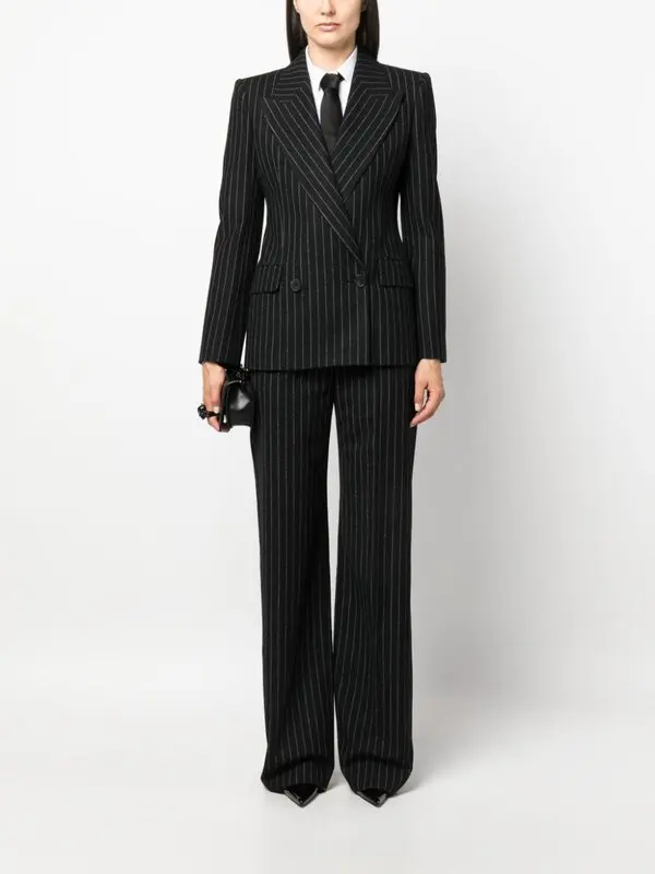 Alexander McQueen Chalk Stripe Wool Trousers